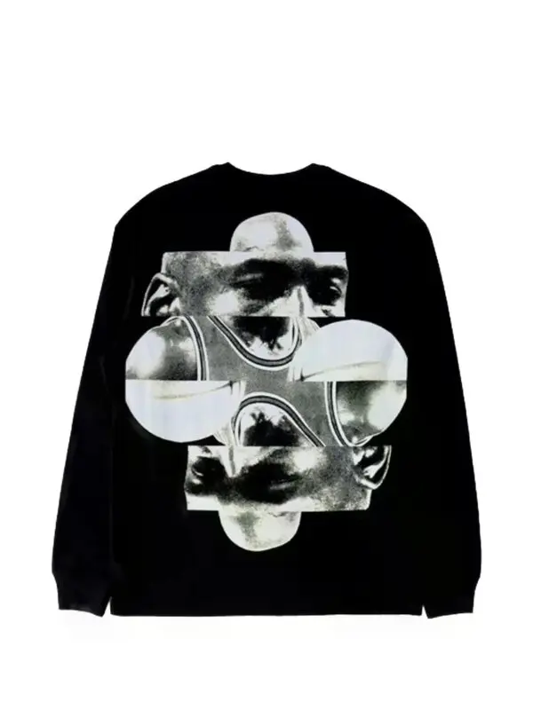 Nike Graphic Print Long Sleeve T-shirt - Black