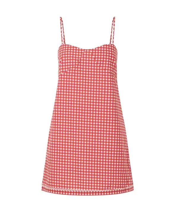 Posse Lindie Gingham Cotton Mini Dress