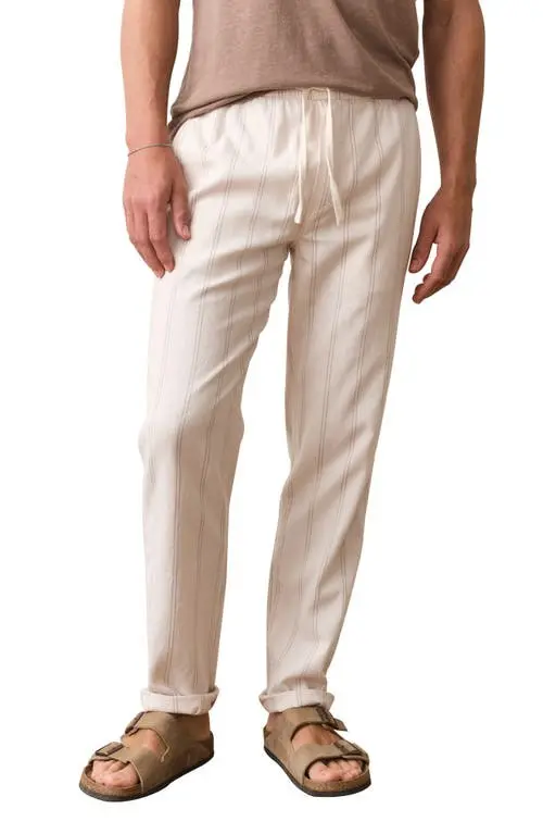 Marine Layer Striped Drawstring Hemp Blend Beach Pants
