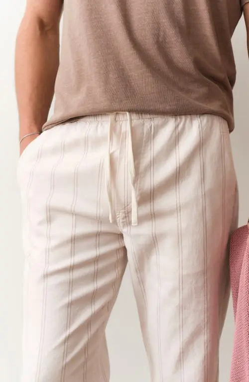 Marine Layer Striped Drawstring Hemp Blend Beach Pants