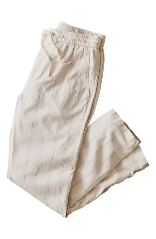 Marine Layer Striped Drawstring Hemp Blend Beach Pants