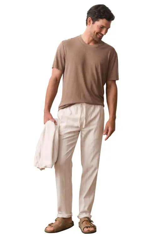 Marine Layer Striped Drawstring Hemp Blend Beach Pants