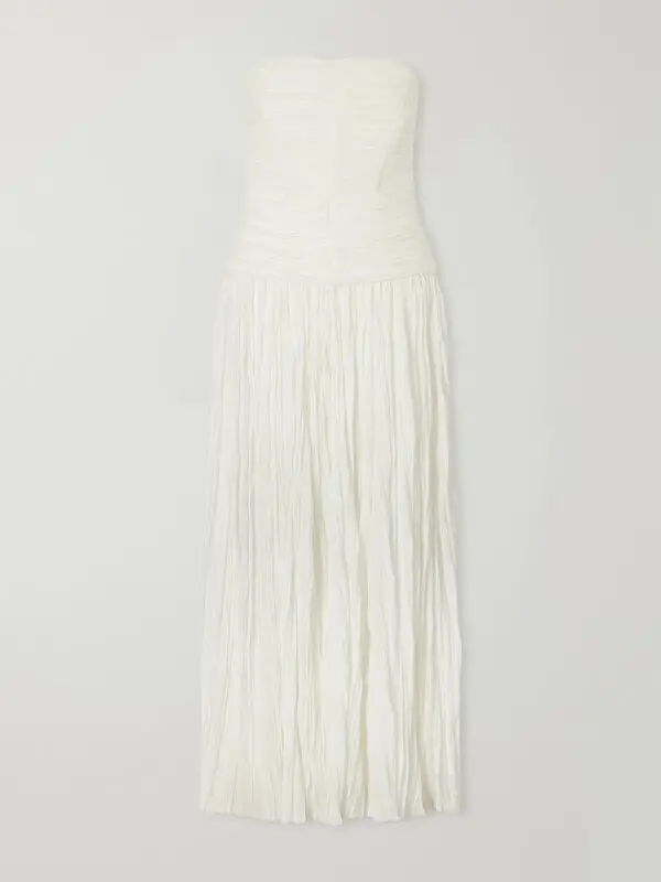 Simkhai Danielle Crinkled Bustier Gown - Neutrals