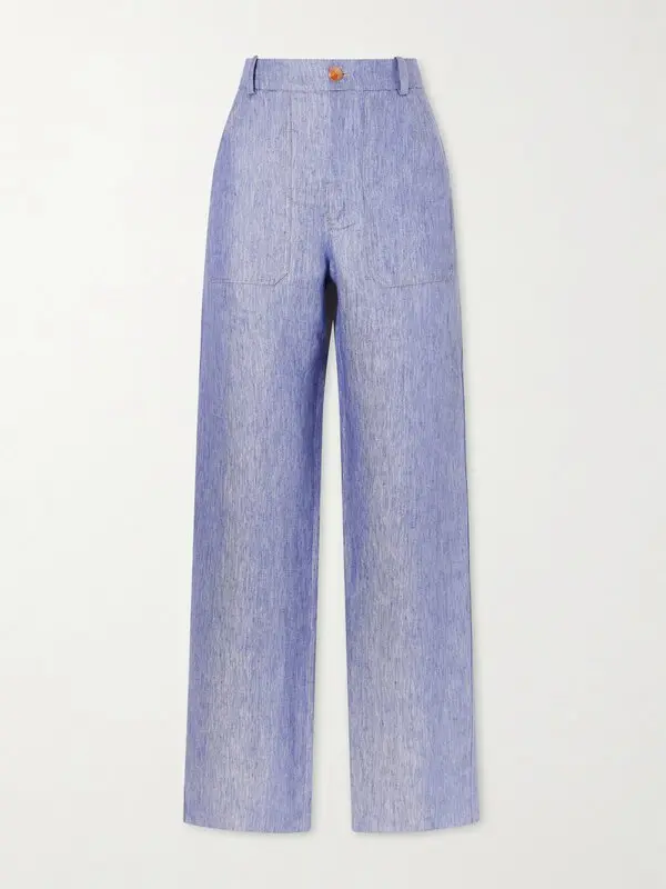 GOD’S TRUE CASHMERE God's True Cashmere Linen-denim Straight-leg Trousers