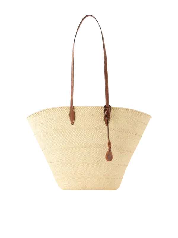 HUNTING SEASON Trapeze Basket Raffia Tote - Neutrals