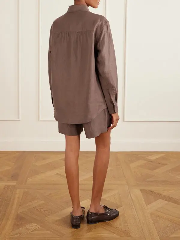 GOD’S TRUE CASHMERE God's True Cashmere Linen Shirt With Hand-carved Buttons