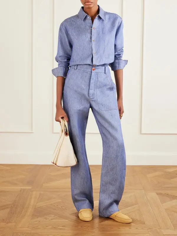 GOD’S TRUE CASHMERE God's True Cashmere Linen-denim Button-up Shirt