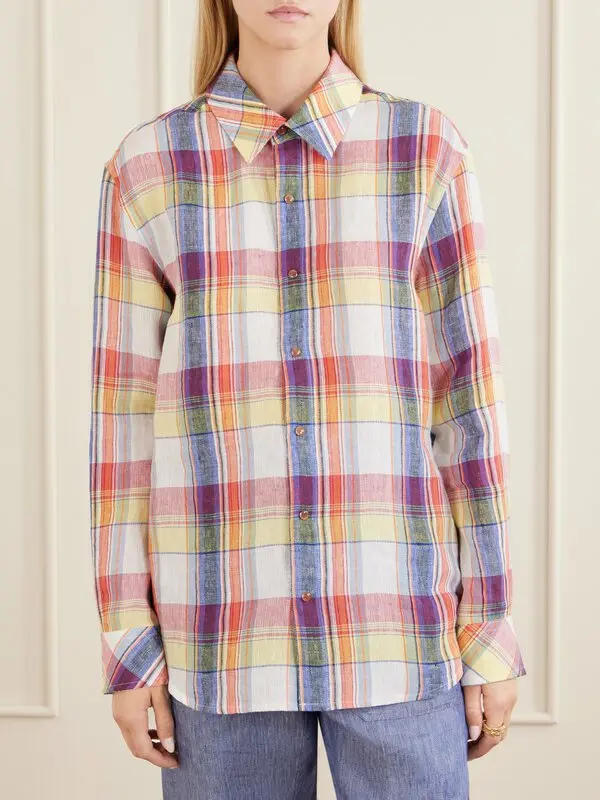 GOD’S TRUE CASHMERE God's True Cashmere Checked Linen Shirt