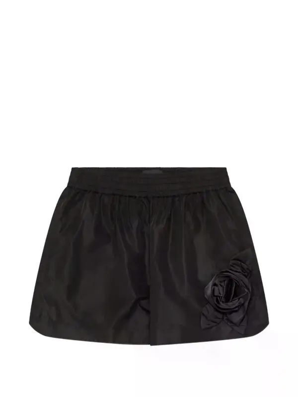 Simone Rocha Rose Appliqué Shorts - Black