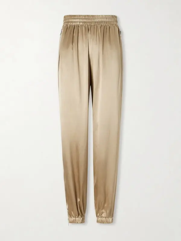 Co Zip-detailed Silk-satin Tapered Pants