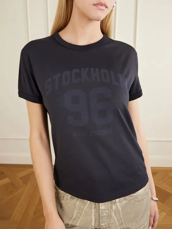 Acne Studios Etza College Printed Cotton-jersey T-shirt
