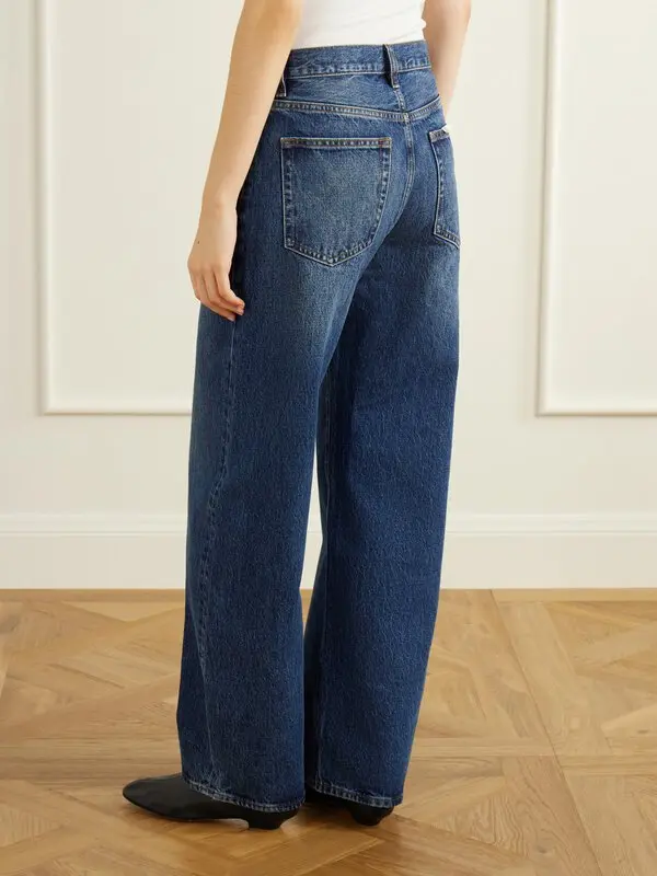 FRAME The Bow High-rise Wide-leg Jeans - Blue