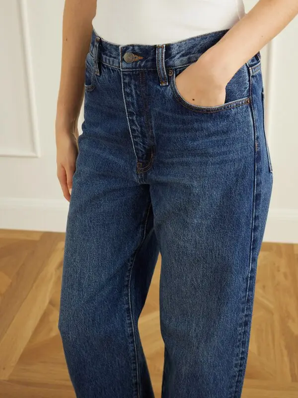 FRAME The Bow High-rise Wide-leg Jeans - Blue
