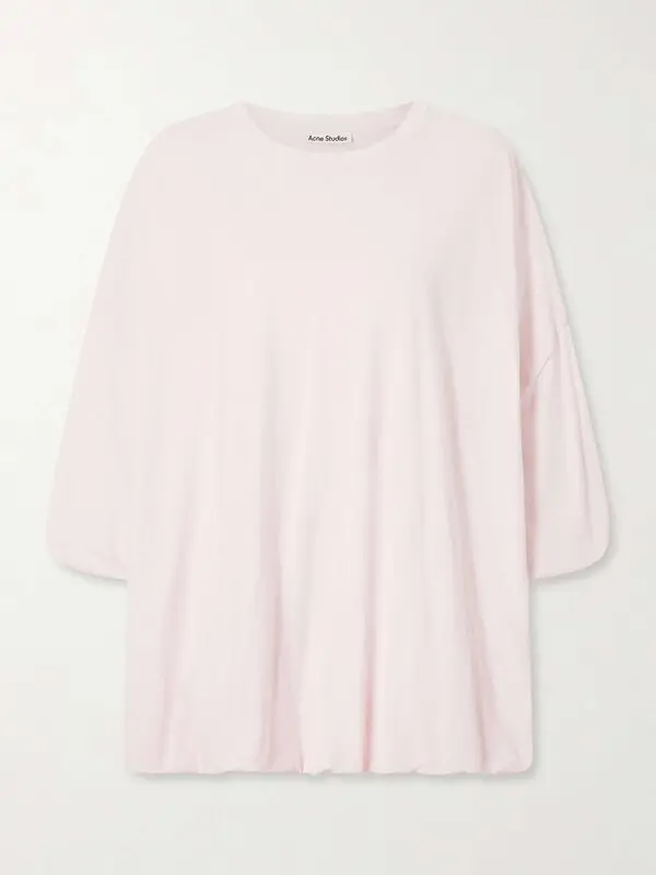 Acne Studios Eniko Irregular Balloon Cotton And Hemp-blend T-shirt - Blush