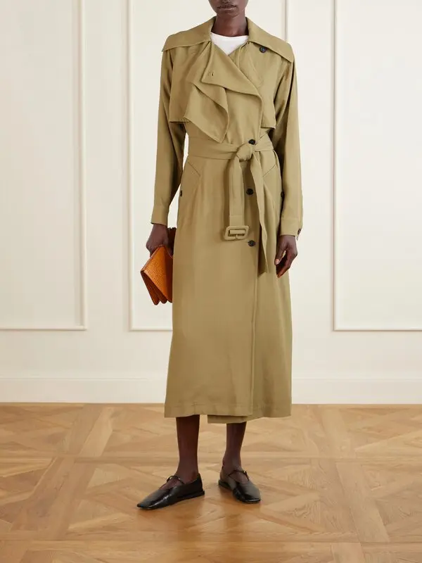 Co Double-breasted Belted Trench Coat