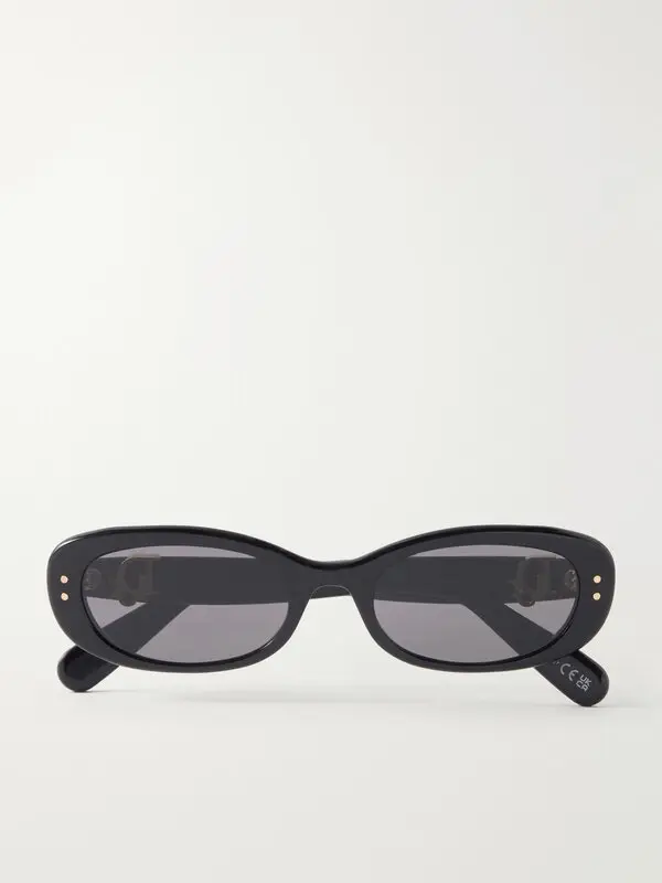 Dior Oval-frame Acetate Sunglasses - Black