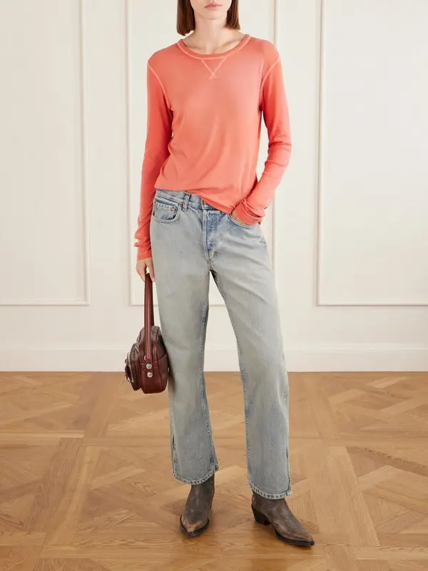 Acne Studios Einso" Ribbed Jersey Printed T-shirt