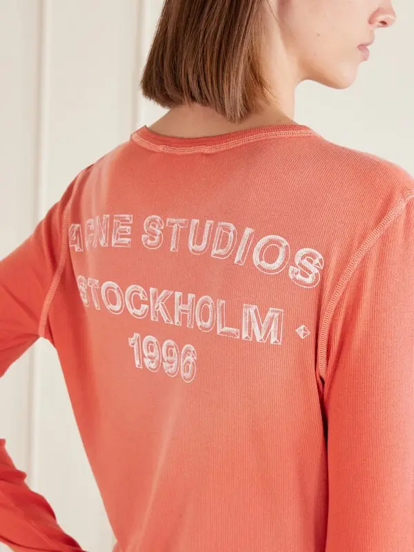Acne Studios Einso" Ribbed Jersey Printed T-shirt
