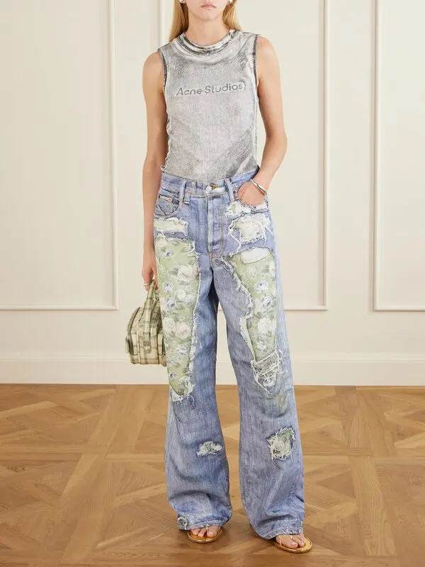 Acne Studios Camero Kit Checked Embellished Leather Shoulder Bag