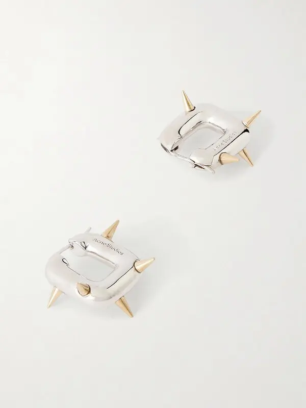 Acne Studios Two-tone Hoop Earrings - Silver