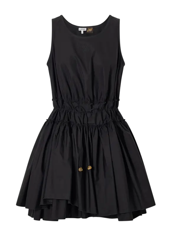 Loewe Cotton-poplin Mini Dress - Black