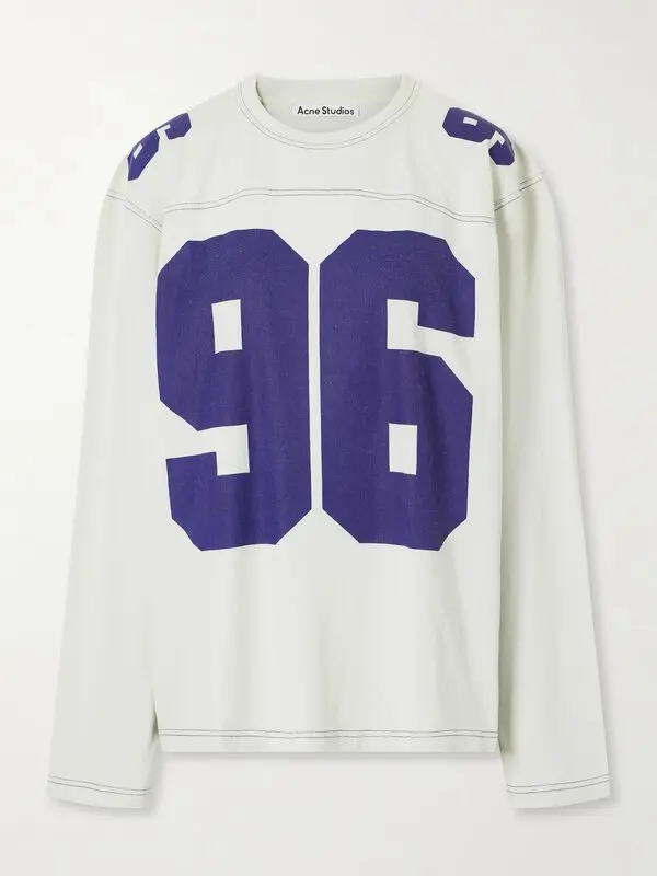 Acne Studios Printed Cotton-jersey Sweater - Neutrals