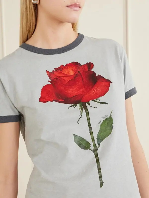 Acne Studios Etza Printed Cotton And Hemp-blend T-shirt