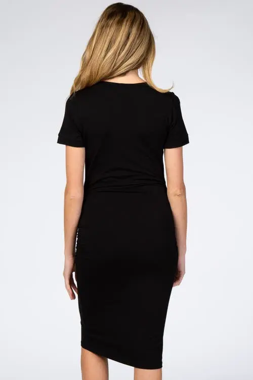 PINKBLUSH Short Sleeve Fitted Maternity Dress