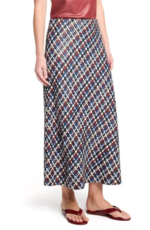 TWP Leather A-line Midi Skirt