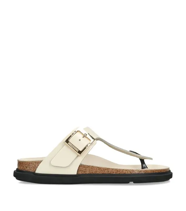 BIRKENSTOCK Gizeh Patent Leather Sandals - Ivory