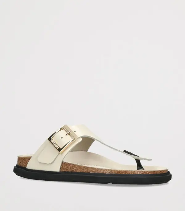 BIRKENSTOCK Gizeh Patent Leather Sandals - Ivory