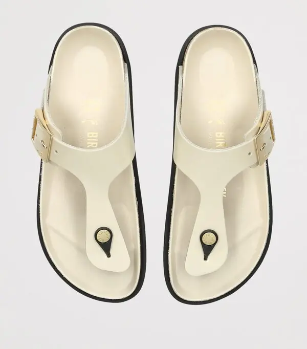 BIRKENSTOCK Gizeh Patent Leather Sandals - Ivory
