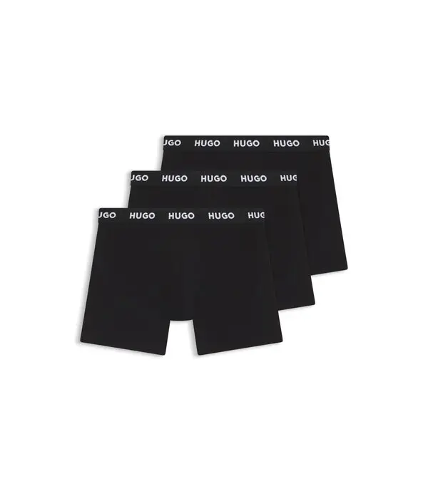 Hugo Three-pack Of Boxer Briefs In Stretch Cotton - Patterned