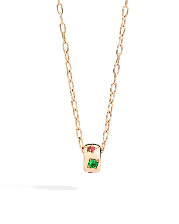 Pomellato 18k Rose Multi-gemstone Pendant Necklace - Gold