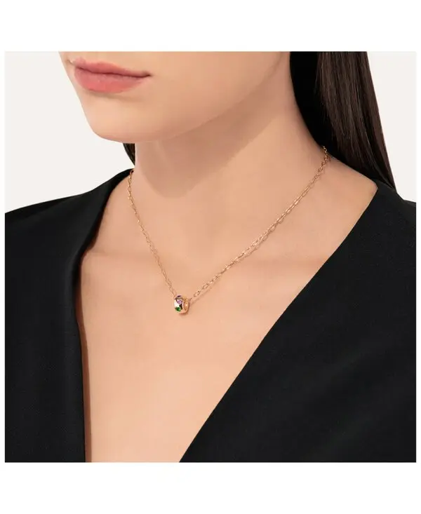 Pomellato 18k Rose Multi-gemstone Pendant Necklace