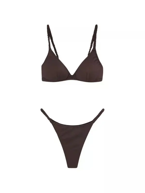 MC2 SAINT BARTH Moana Ruched-strap Bikini - Brown