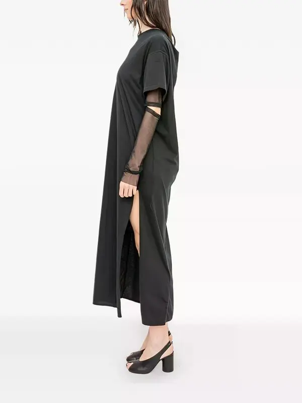 Andrea Ya'aqov Side-slit Crew-neck Dress