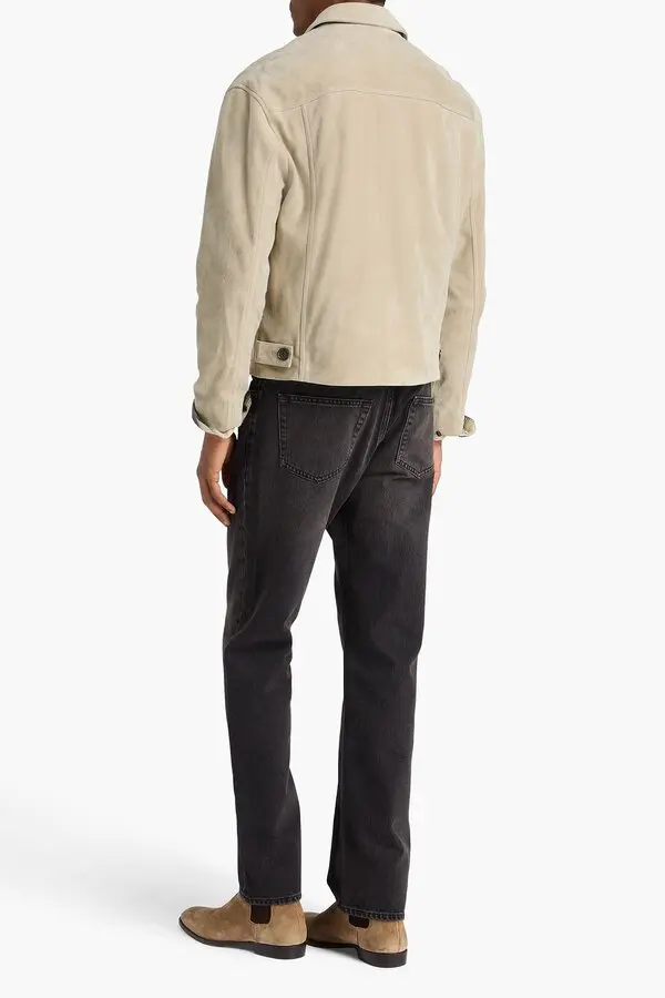 FRAME Suede Zip Jacket With Waist Tabs