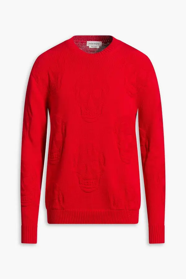 Alexander McQueen Jacquard Knit Cotton Sweater