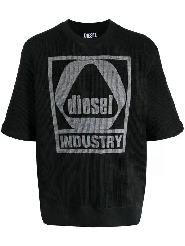 DIESEL® Graphic-print Cotton T-shirt - Black