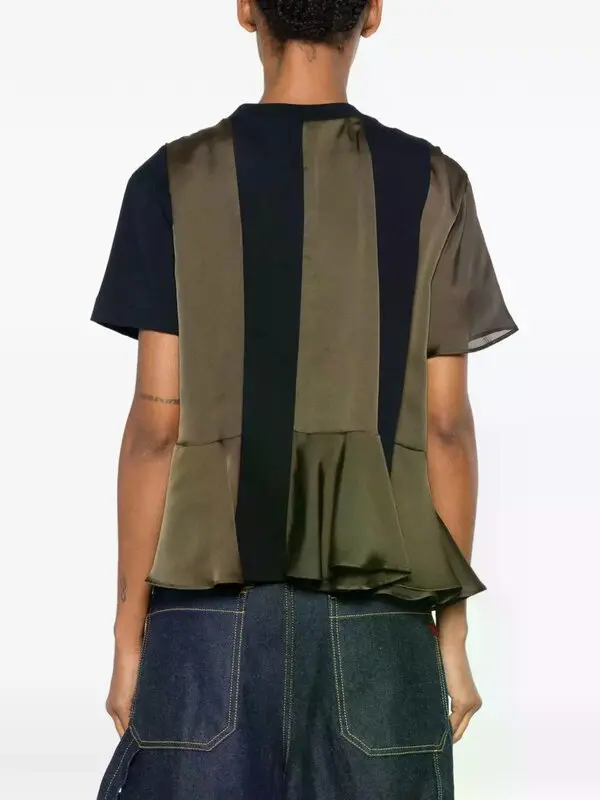 Sacai Short Sleeve Pleated T-shirt