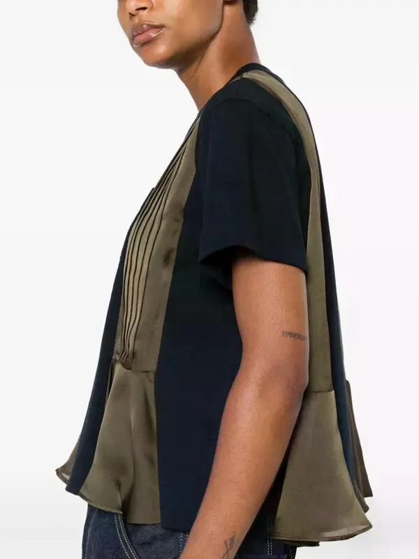 Sacai Short Sleeve Pleated T-shirt