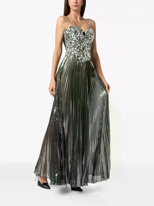 Philipp Plein Embellished Maxi Dress - Silver
