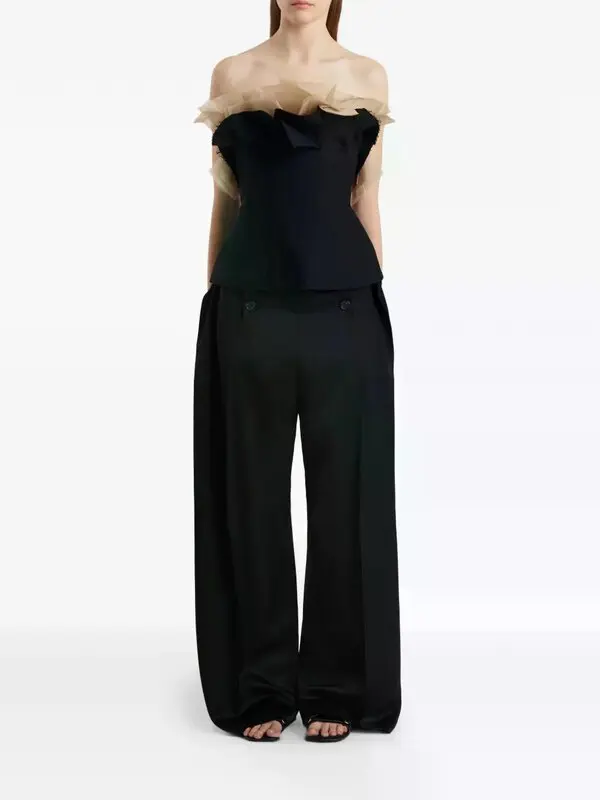 Khaite Buttons Front Trousers - Black