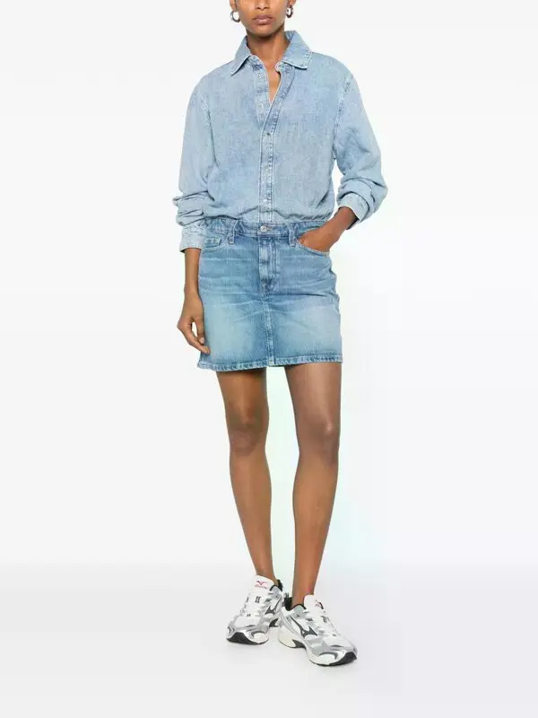 7 For All Mankind Faded Effect Long Sleeve Dress