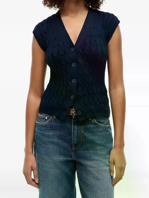 Tommy Hilfiger Sleeveless Cable-knit Cardigan