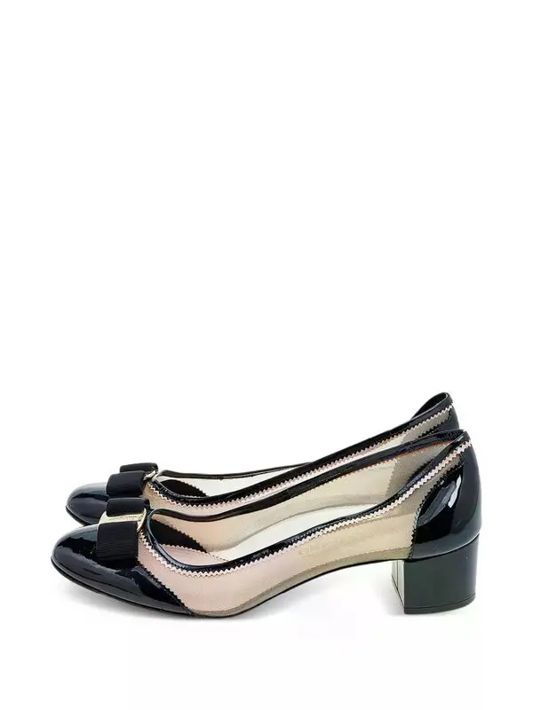 FERRAGAMO Vara Bow Mesh Pumps - Black