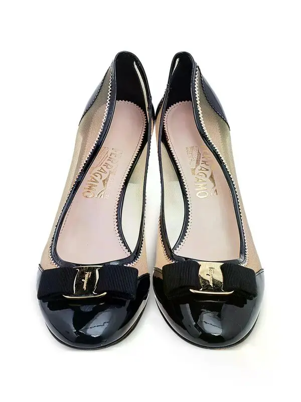 FERRAGAMO Vara Bow Mesh Pumps