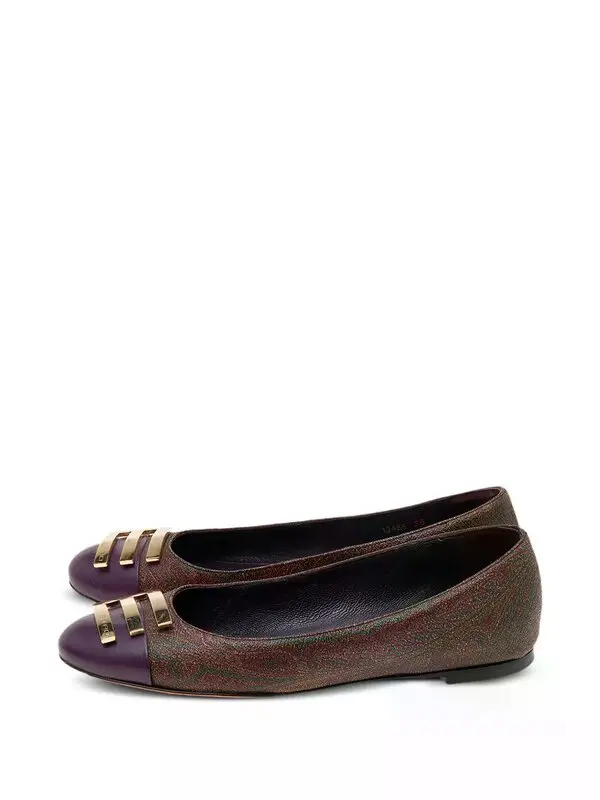 Etro Paisley-print Leather Ballet Flats
