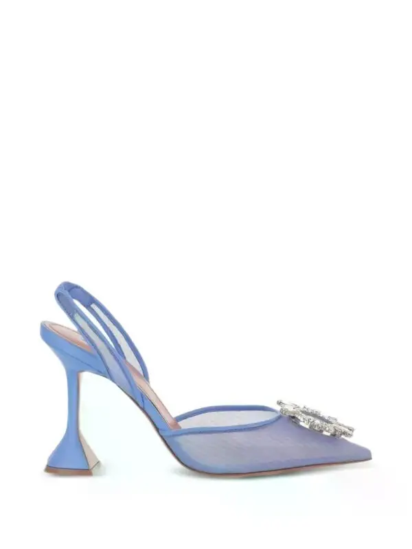 Amina Muaddi Begum Crystal-embellished Slingback Pumps - Blue
